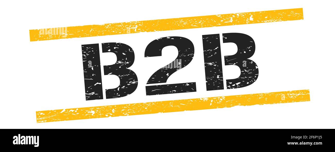 B2B text on black yellow grungy lines stamp sign Stock Photo - Alamy