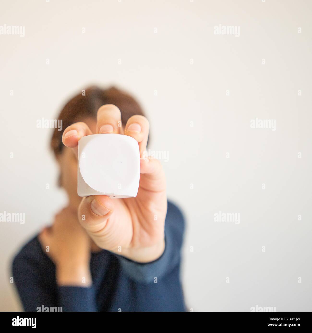 Female holding sign with empty space to write Stock Photo - Alamy