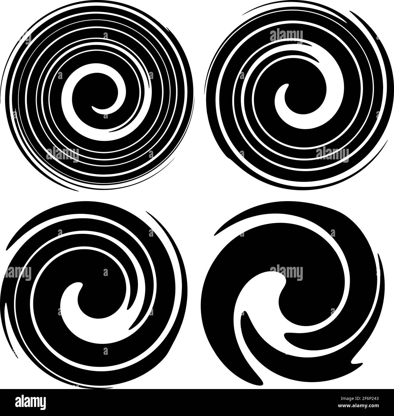 Spiral, twirl, whirl design element. Volute, helix, kink shape. Shape ...