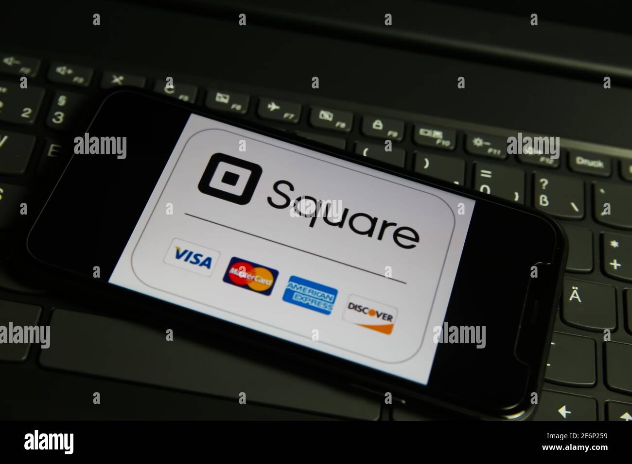 Viersen, Germany - March 1. 2021: Closeup of mobile phone screen with ...