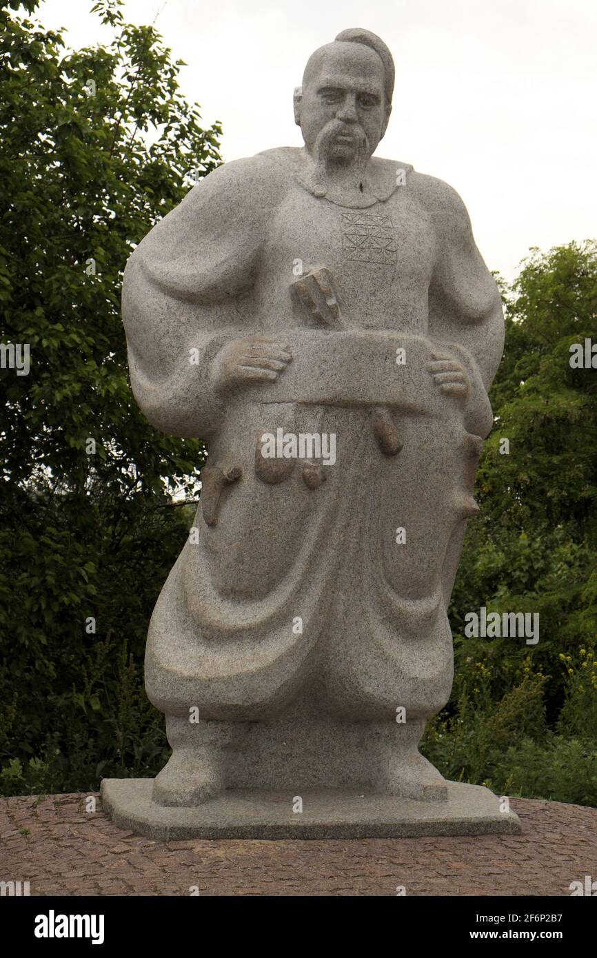 Statue of Teras Bulba, Cossack Museum, Khortitsa Island, River Dnieper ...