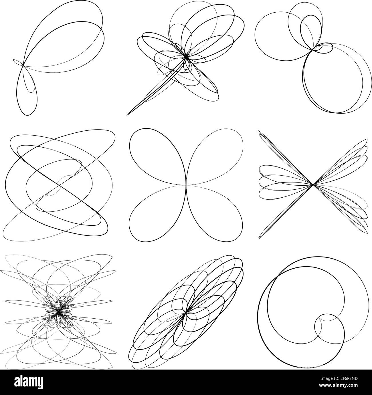 Abstract geometric lineart, lines design element. Outline mandala ...