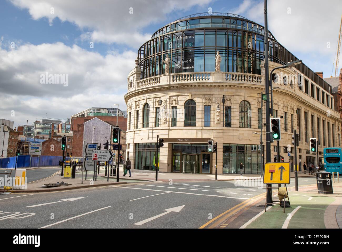 The newly built Majestic building in the Leeds City Centre showing the ...