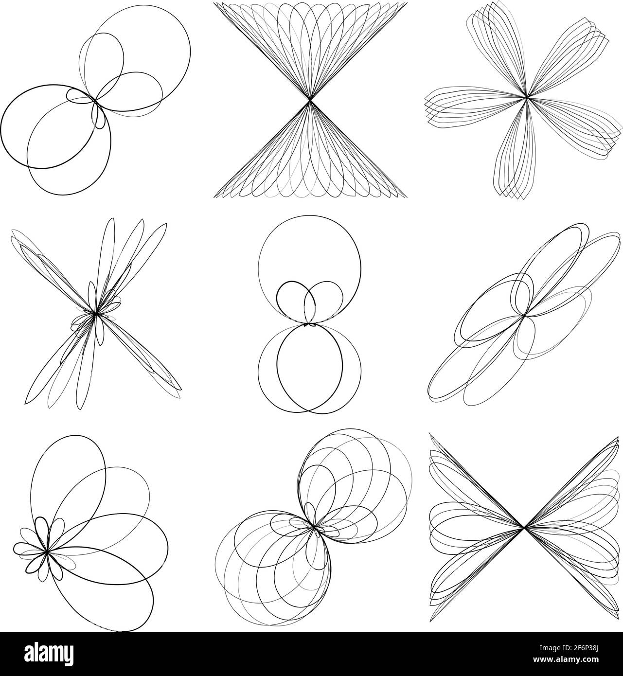 Abstract geometric lineart, lines design element. Outline mandala ...