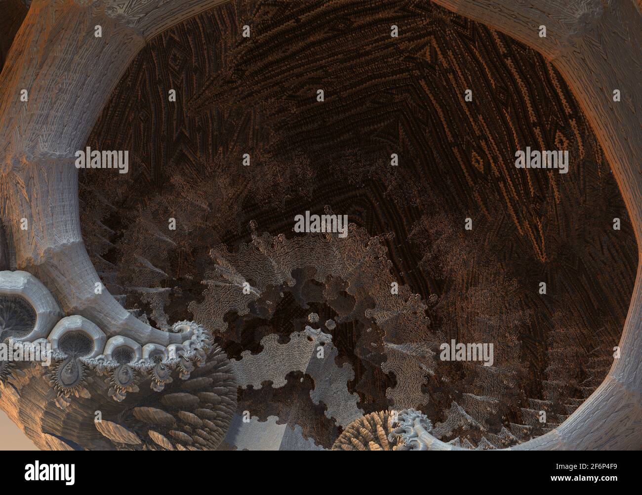 Picture of three-dimensional mountain fractals in motion Stock Photo ...