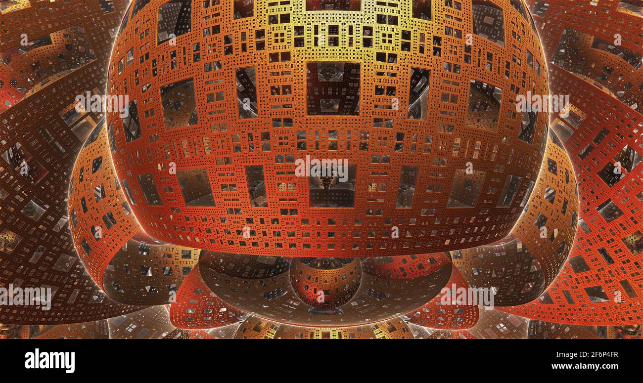 Picture of three-dimensional spaceship fractals in motion Stock Photo ...