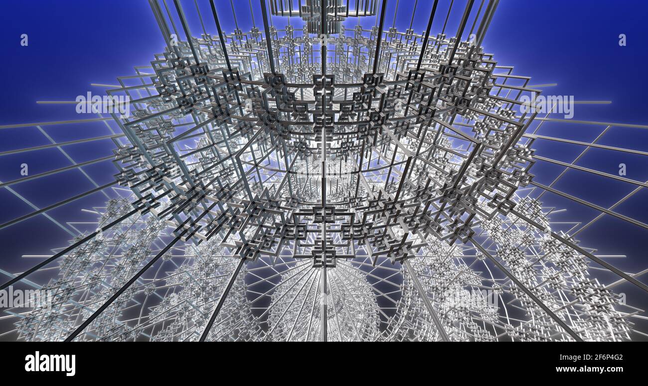 Picture of three-dimensional spaceship fractals in motion Stock Photo ...
