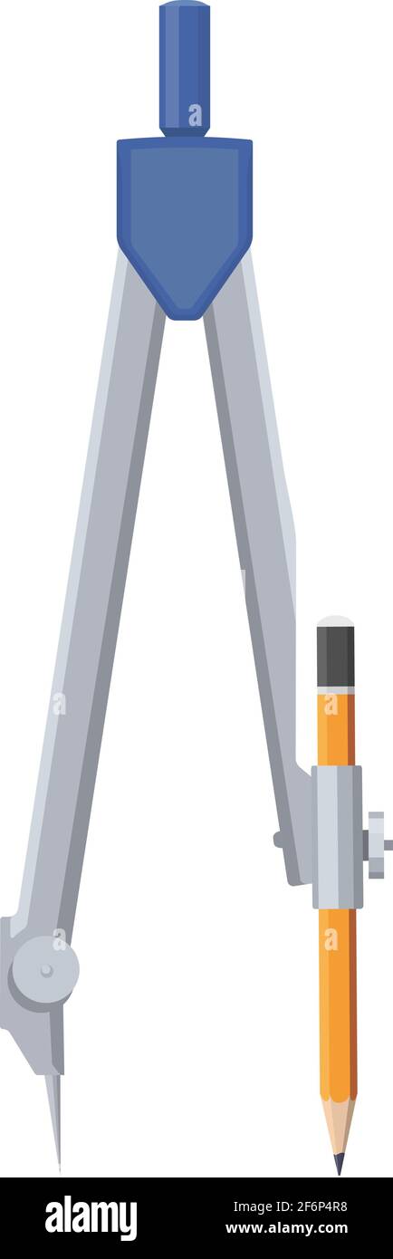 School stationery vector element pencil compass Stock Vector Image ...