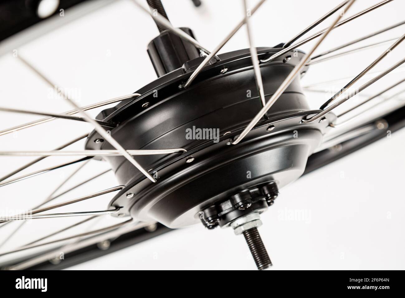 Electric motor close-up . A bicycle wheel Stock Photo - Alamy