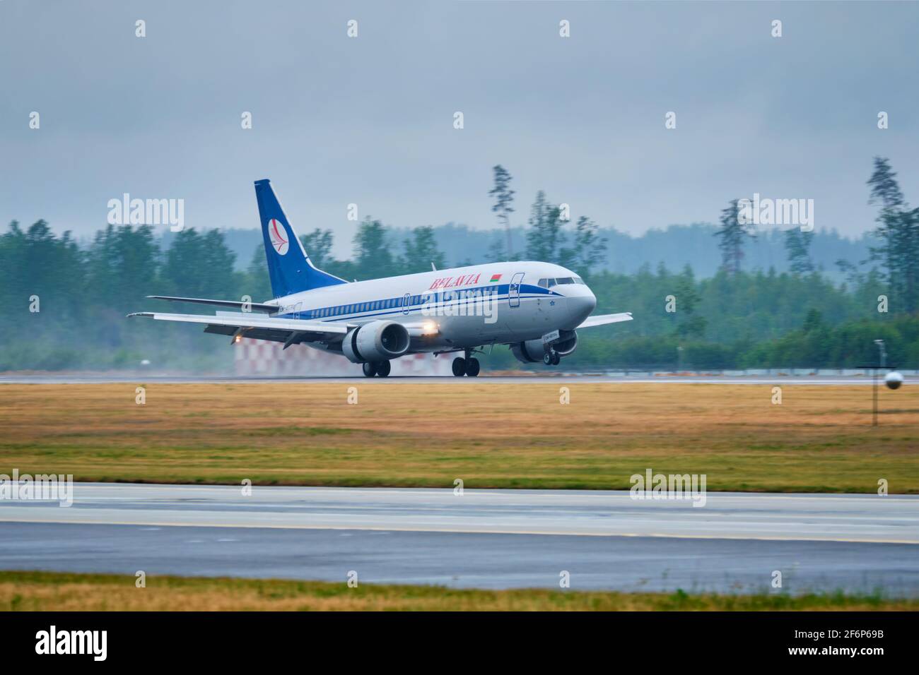 Air plane in National Airport Minsk, Belarus Stock Photo - Alamy