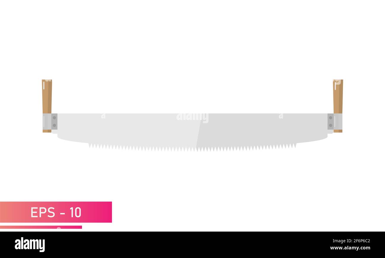 A woodcutters hand saw. Realistic design. On a white background. Tools ...