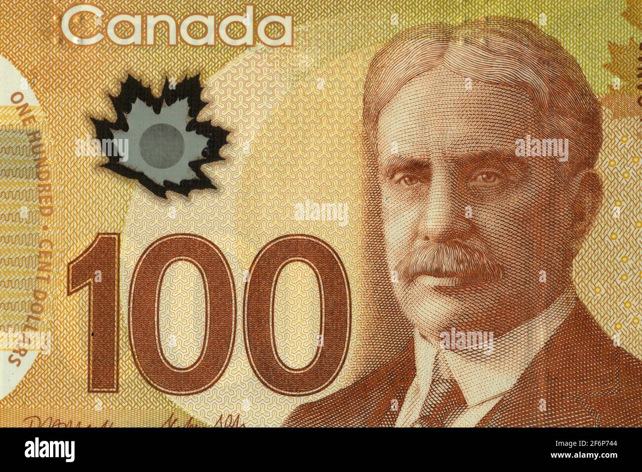 Robert Borden Portrait from Canada 100 Dollars 2011 Polymer Banknotes ...