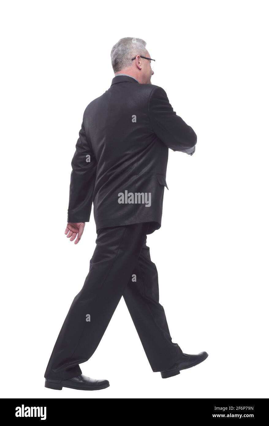 Back view business man walking isolated over white background Stock ...