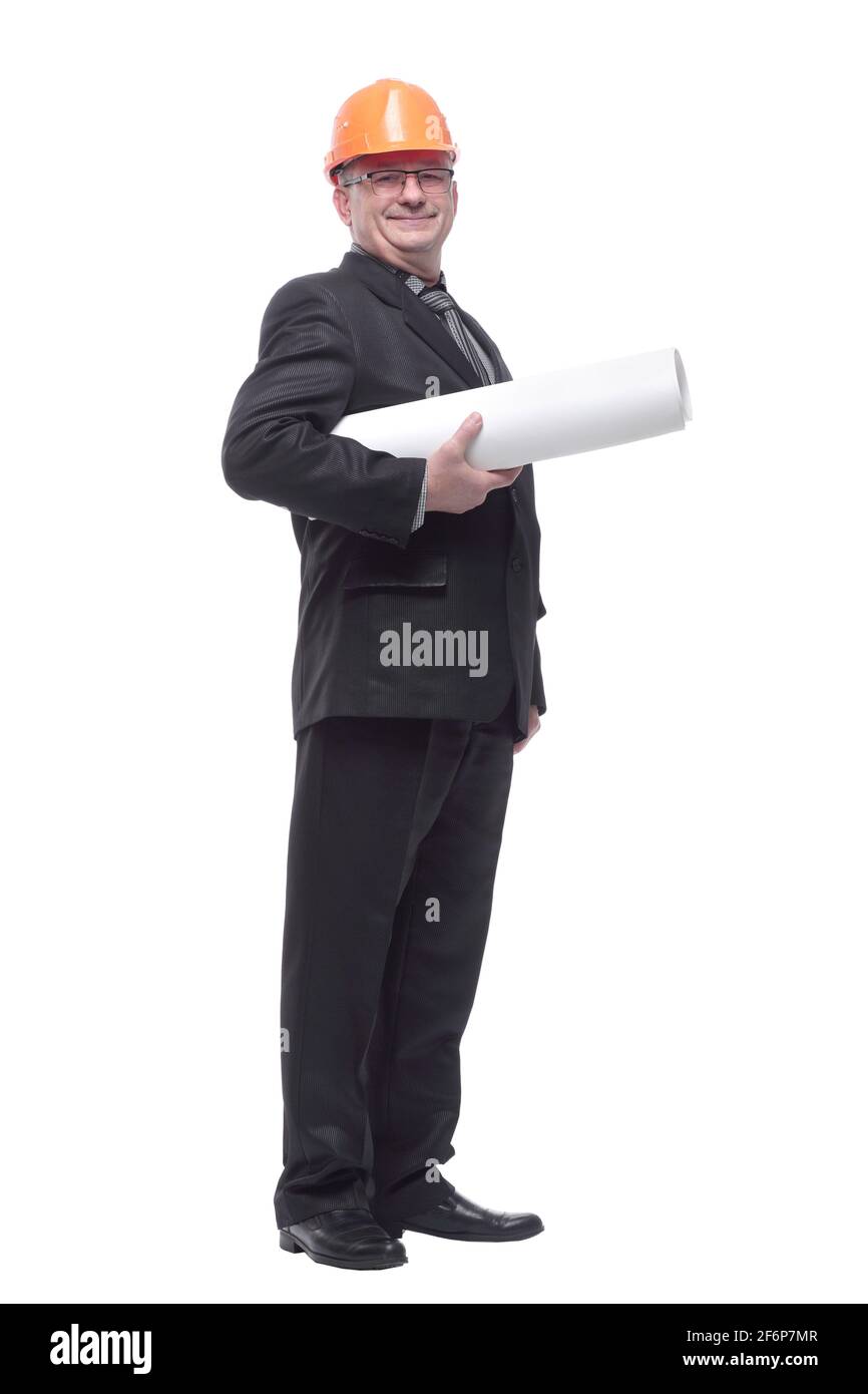 Side view happy male architect holding blueprints Stock Photo - Alamy Side view happy male architect holding blueprints Stock Photo - Alamy