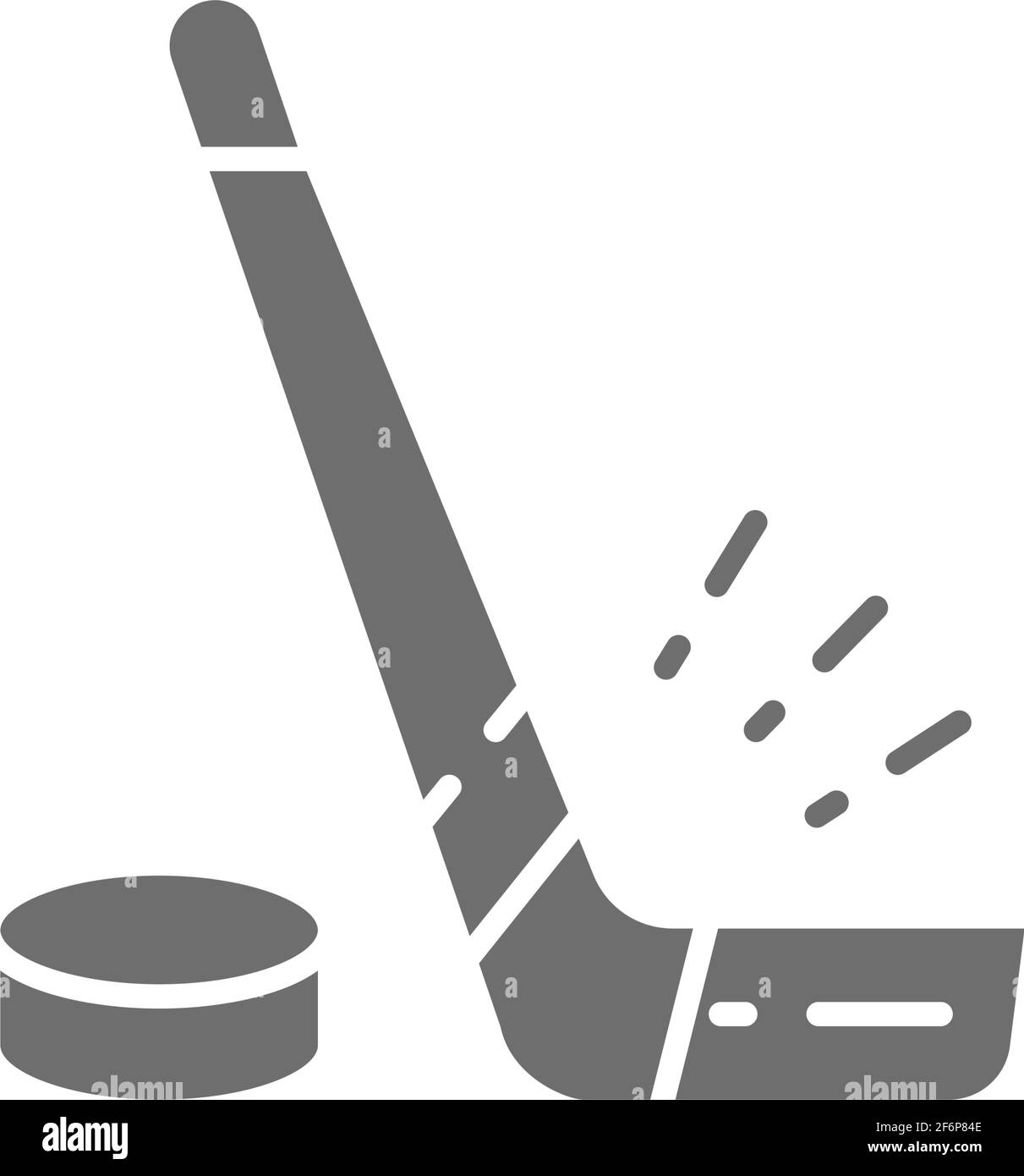 Vector hockey stick and puck gray icon Stock Vector Image & Art - Alamy
