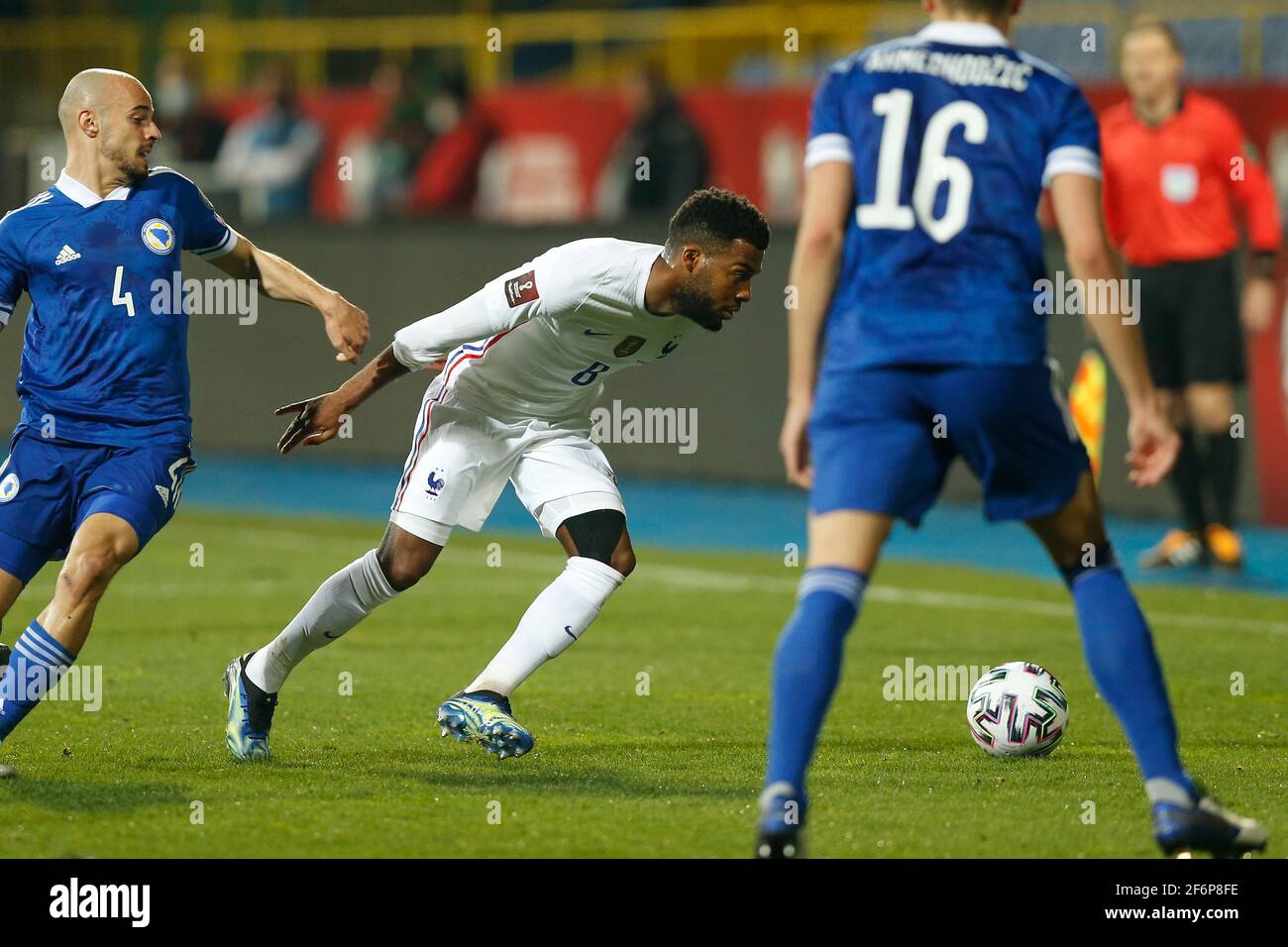 France player Thomas Lemar control ball during World Cup 2022 group B ...