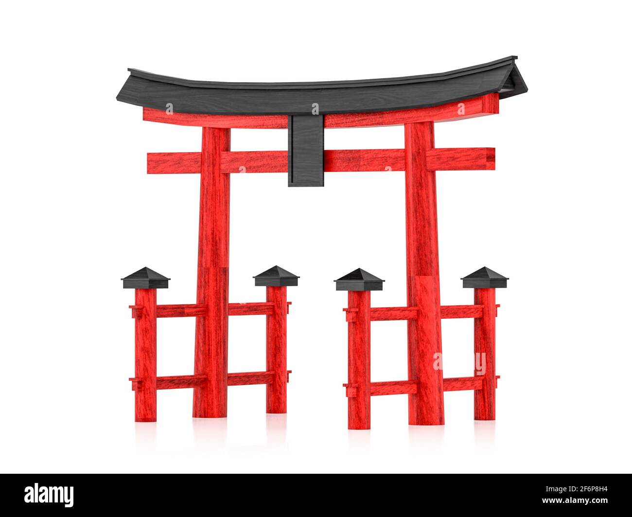 Japanese gateway Torii isolated on white background, 3d rendering Stock ...