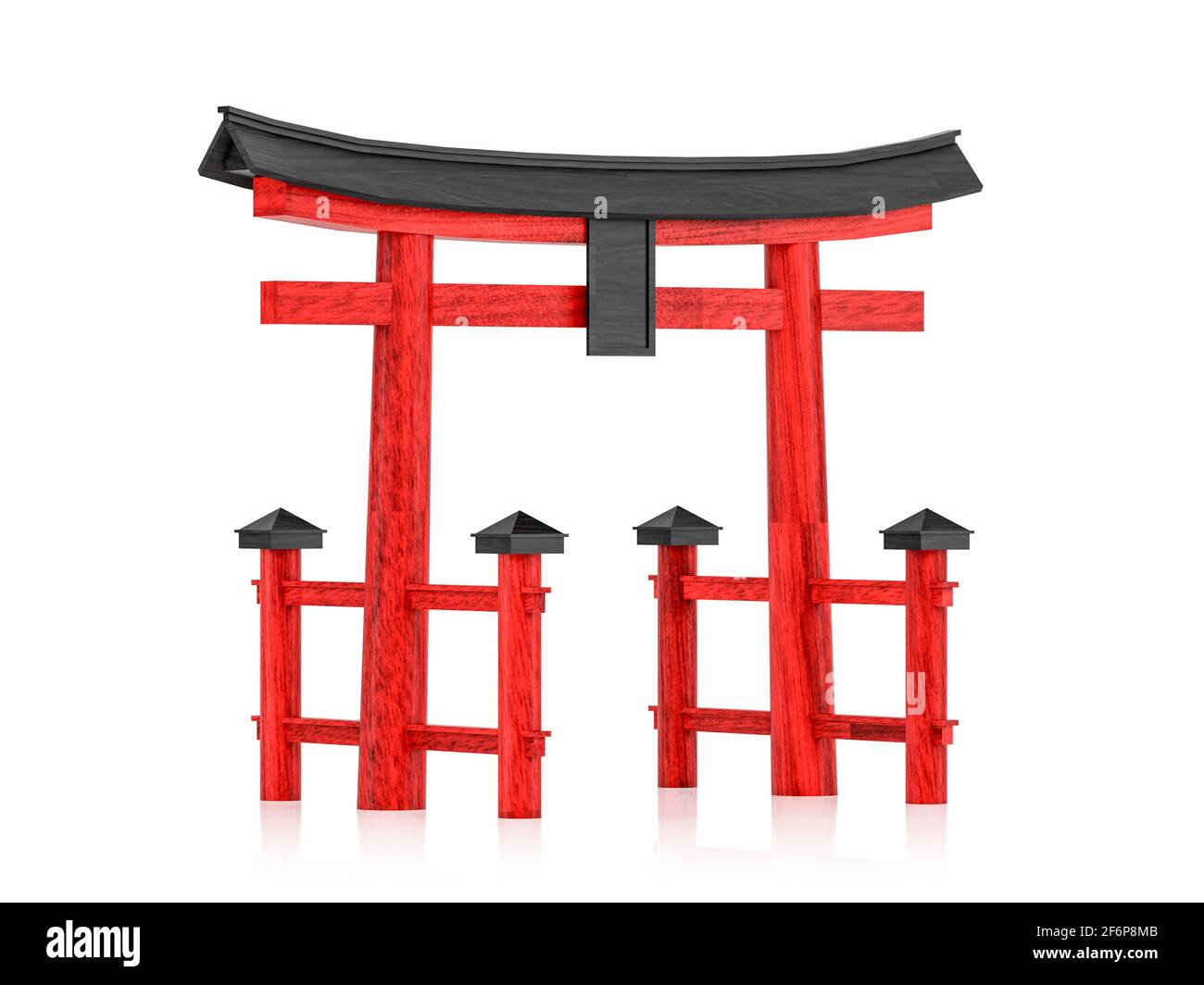 Japanese gateway Torii isolated on white background, 3d rendering Stock ...