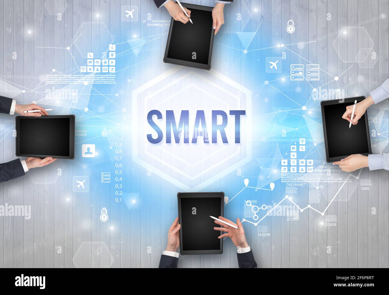 Group of Busy People Working in an Office, technology concept Stock ...