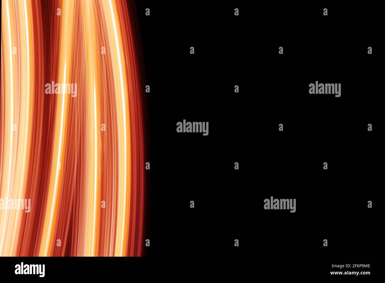 rounded yellow and red light lines on a black background Stock Photo ...