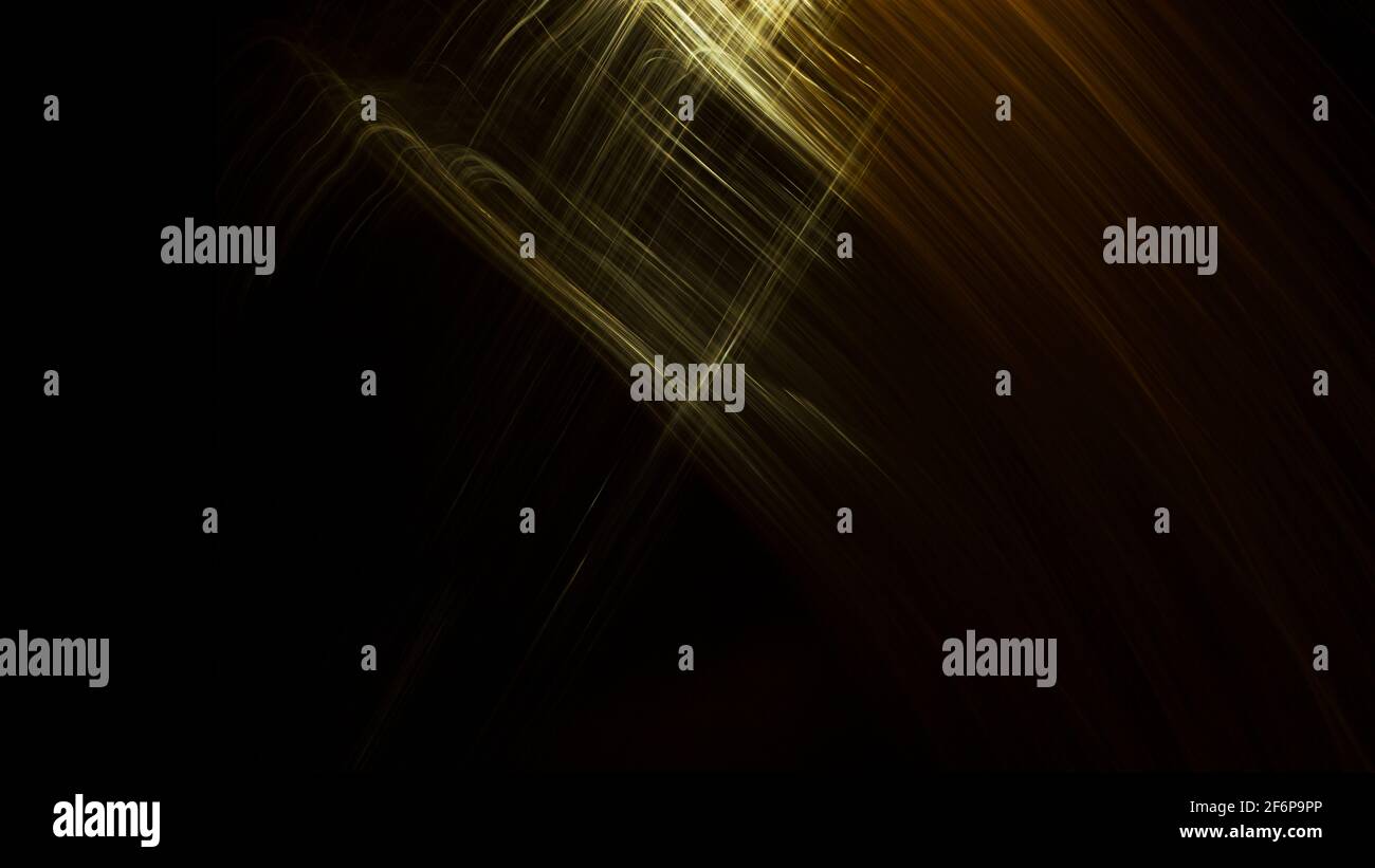 thin yellow white light lines on a black background Stock Photo - Alamy