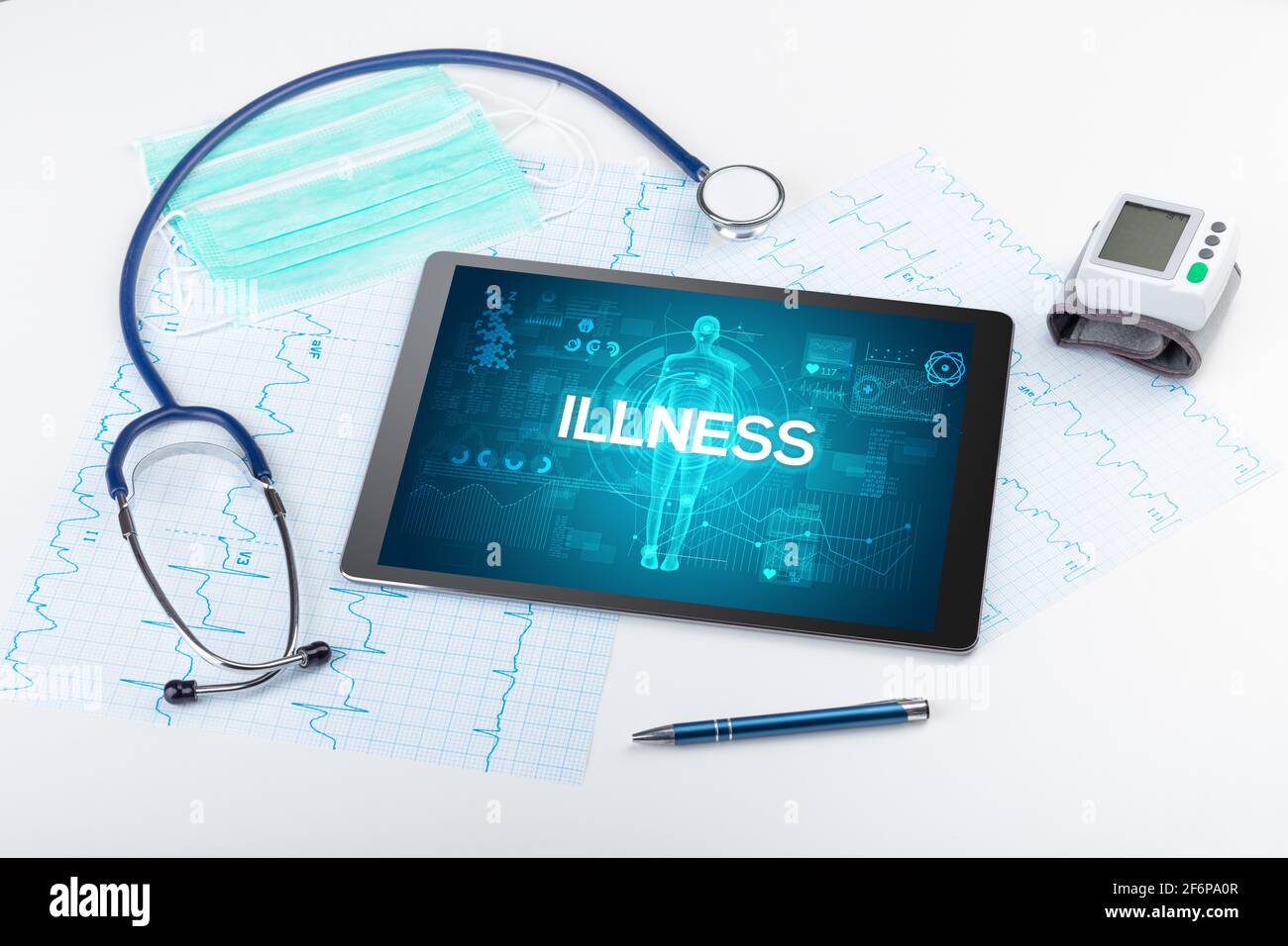 Tablet pc and doctor tools Stock Photo - Alamy