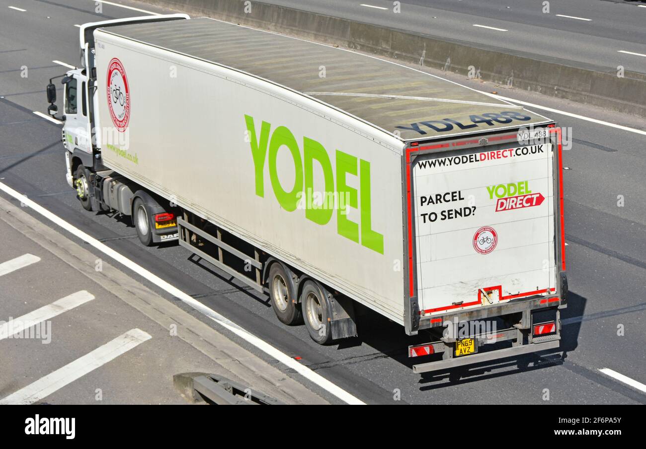 Side & back view from above supply chain transport logistics by Yodel ...