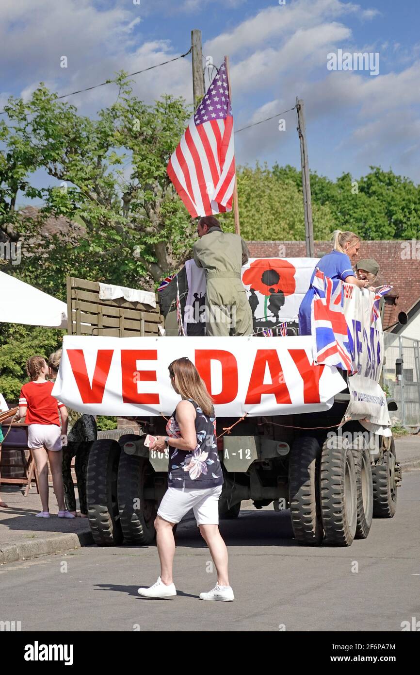 USA preserved military truck decorated VE day Union Jack & American ...
