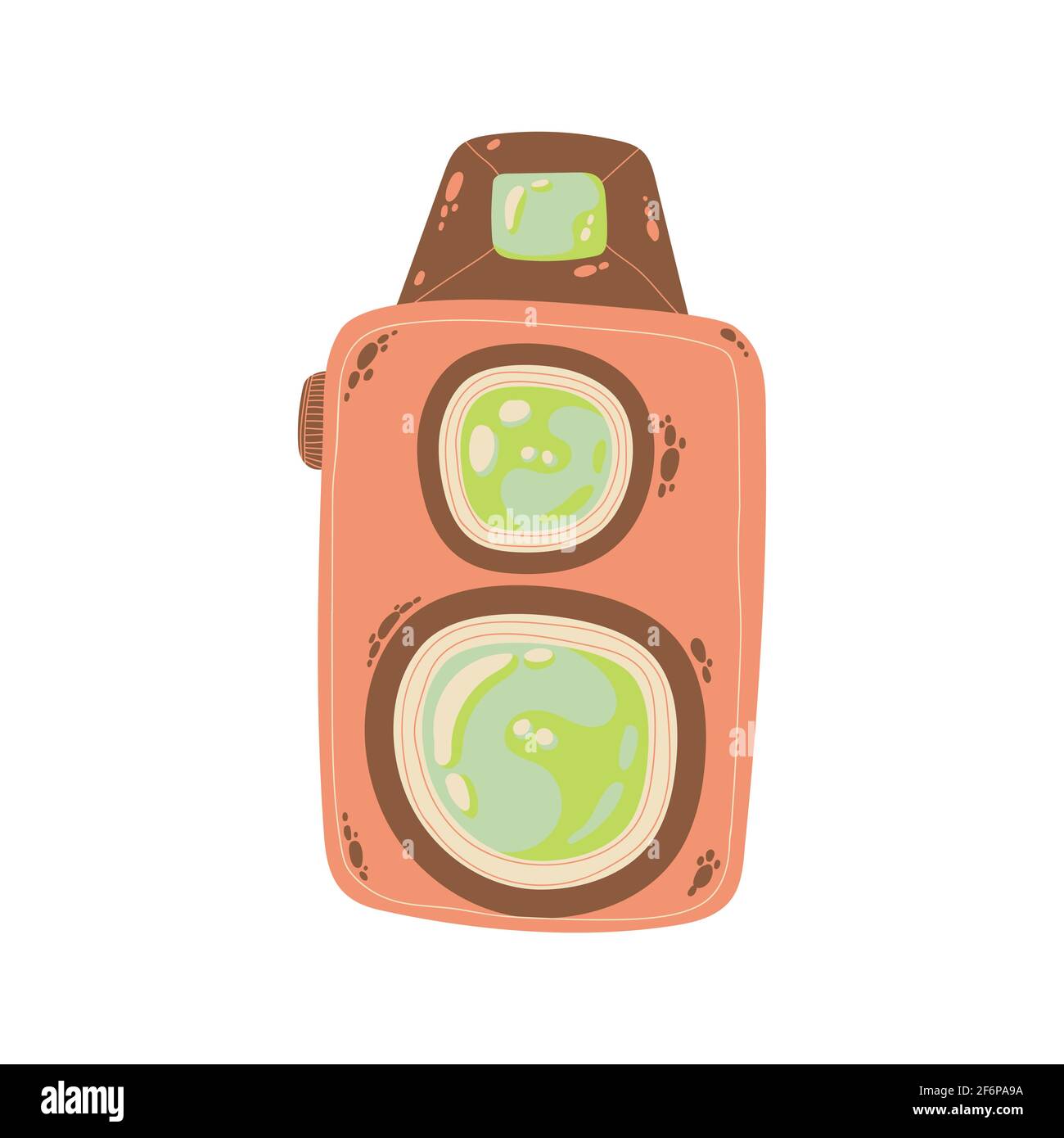 Cute retro photo camera icon in cartoon flat design. Old style camera ...