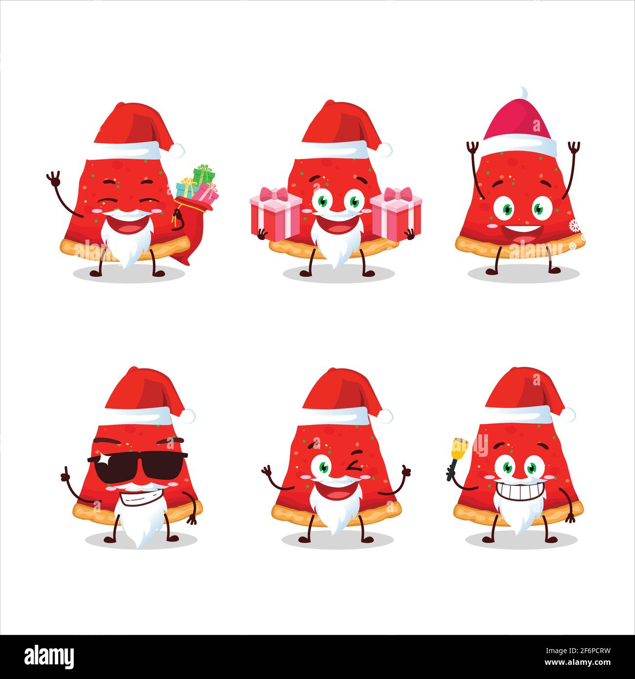 Santa Claus emoticons with slice of chicago cartoon character. Vector ...