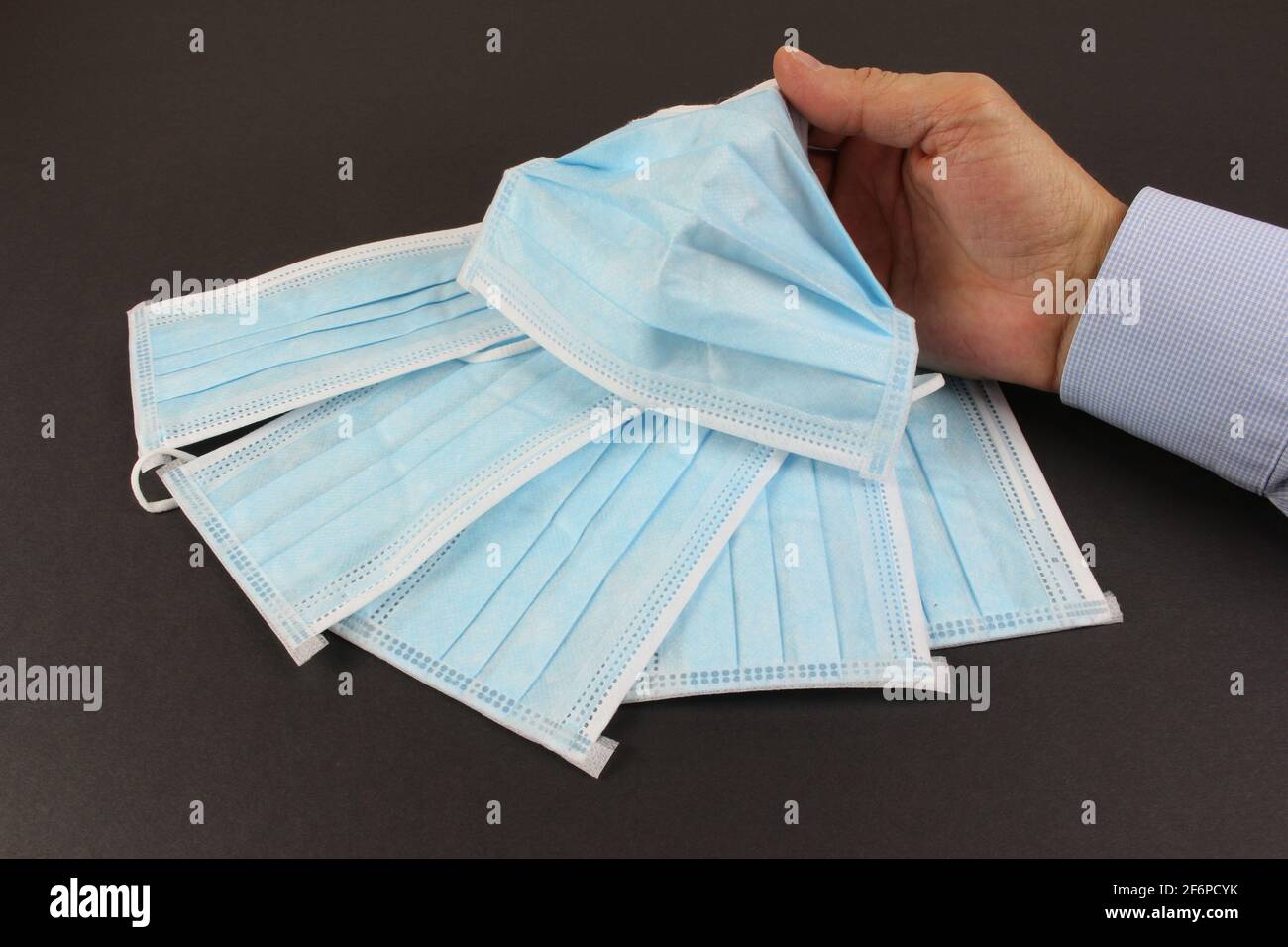 Close Up shot of a Surgical Mask group on background isolated Stock ...