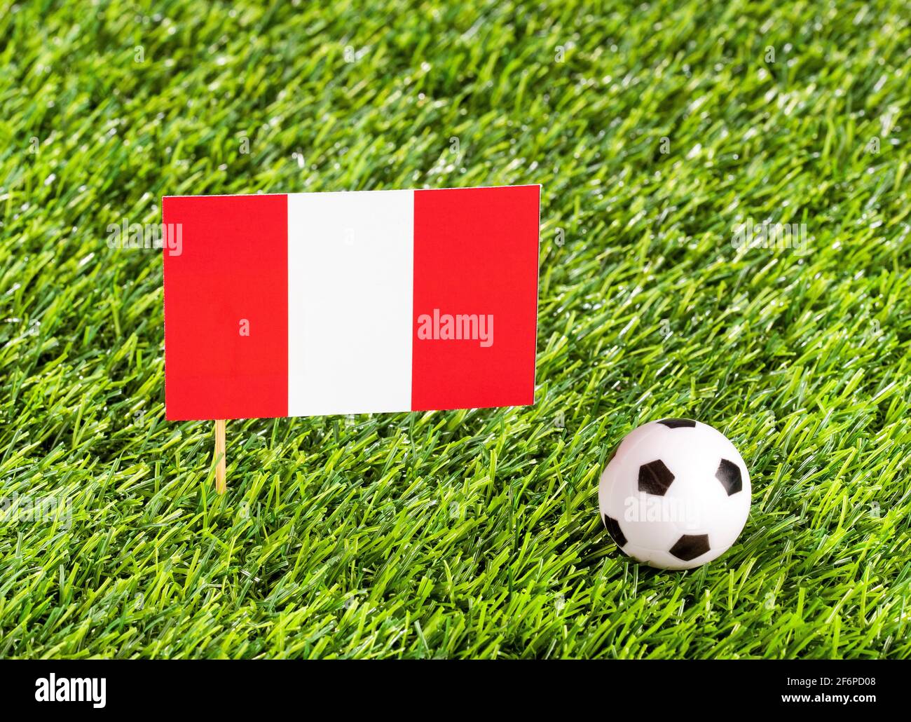 National flag of Peru with soccer ball in the stadium Stock Photo - Alamy
