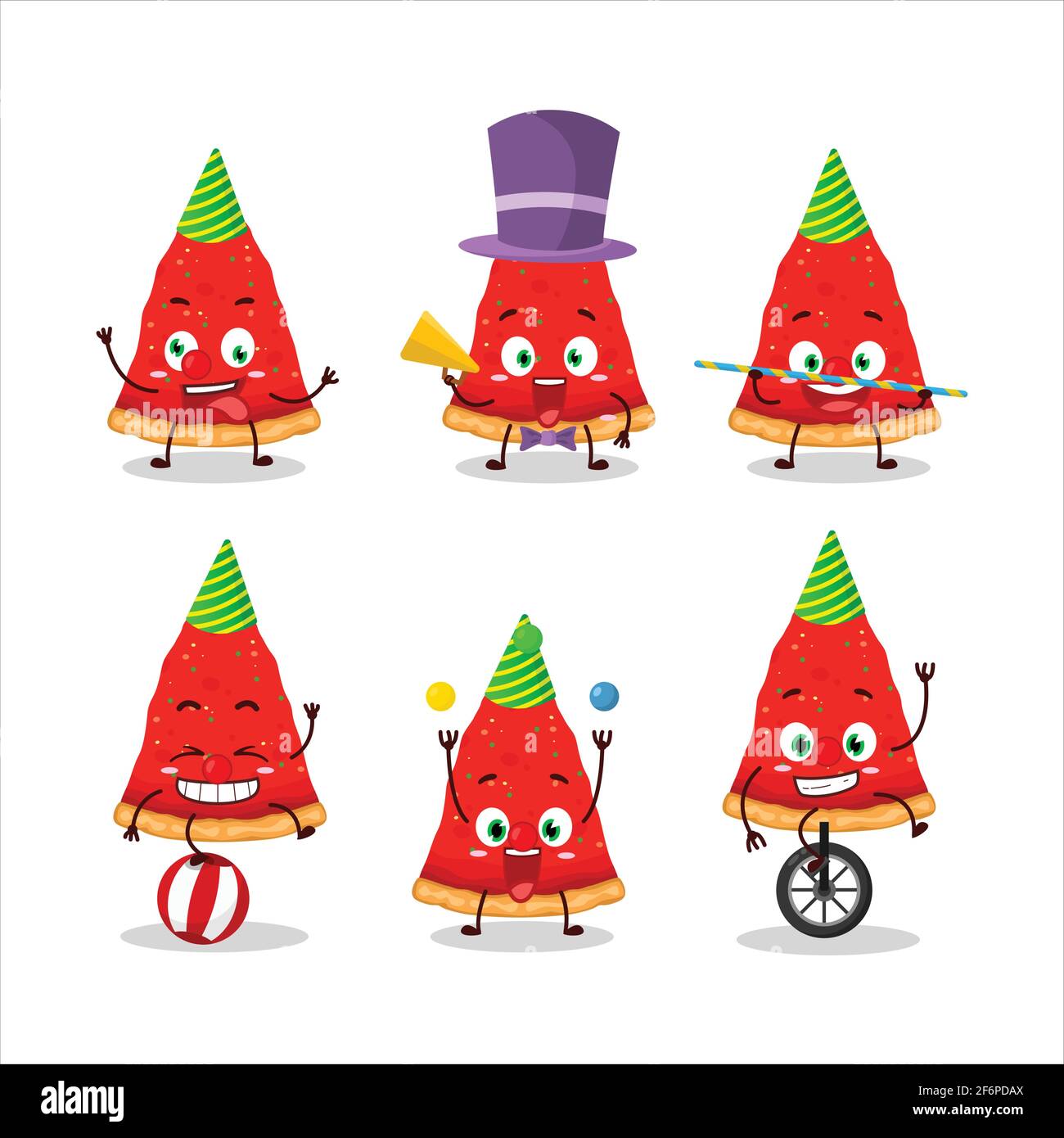 Cartoon character of slice of chicago with various circus shows. Vector ...