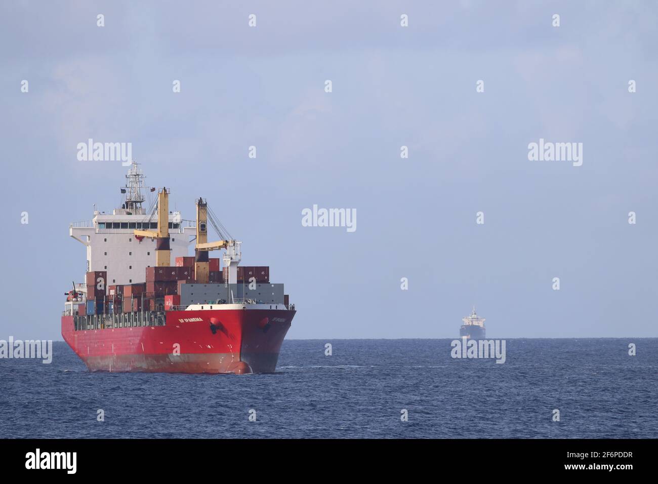 Container Ship on sea Stock Photo - Alamy