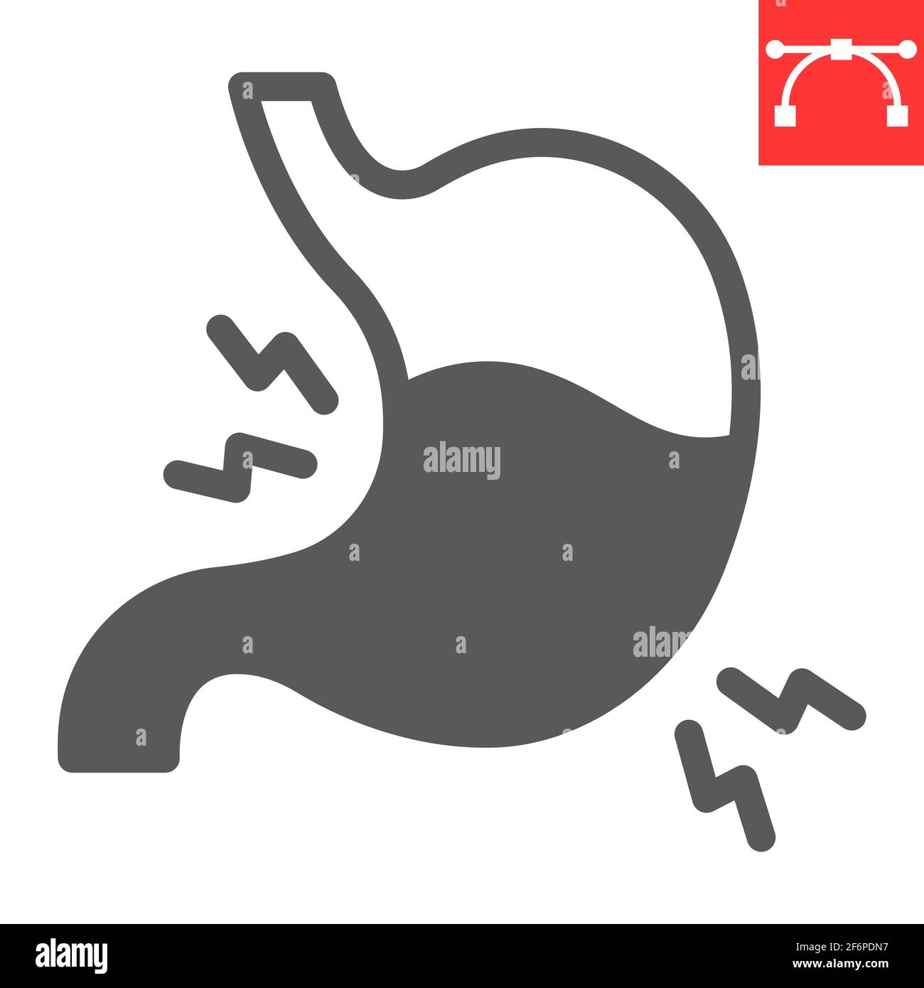 Stomach pain glyph icon, human organ and diet, stomach ache vector icon ...