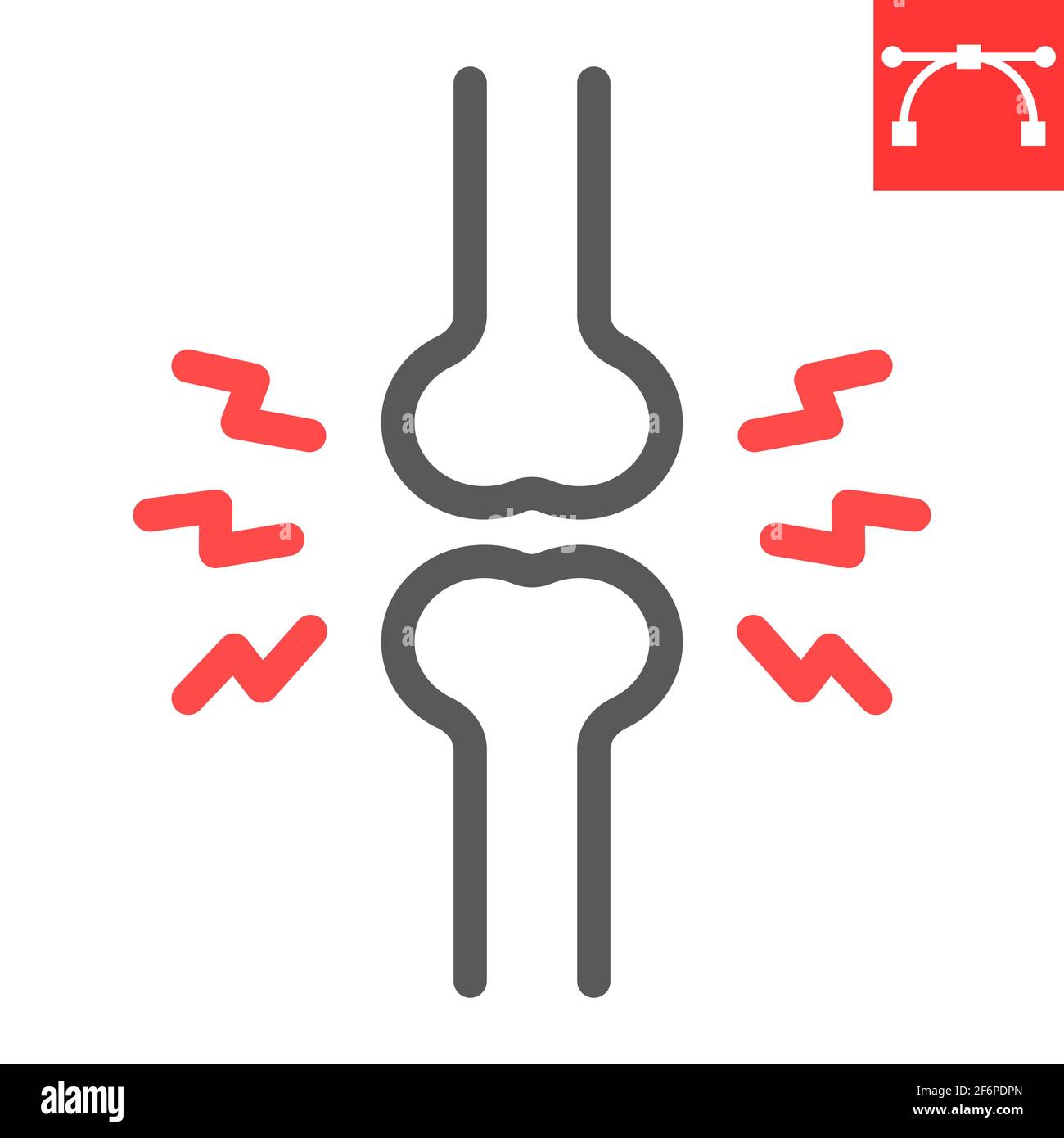 Joint pain line icon, osteoporosis and arthritis, bone pain vector icon ...