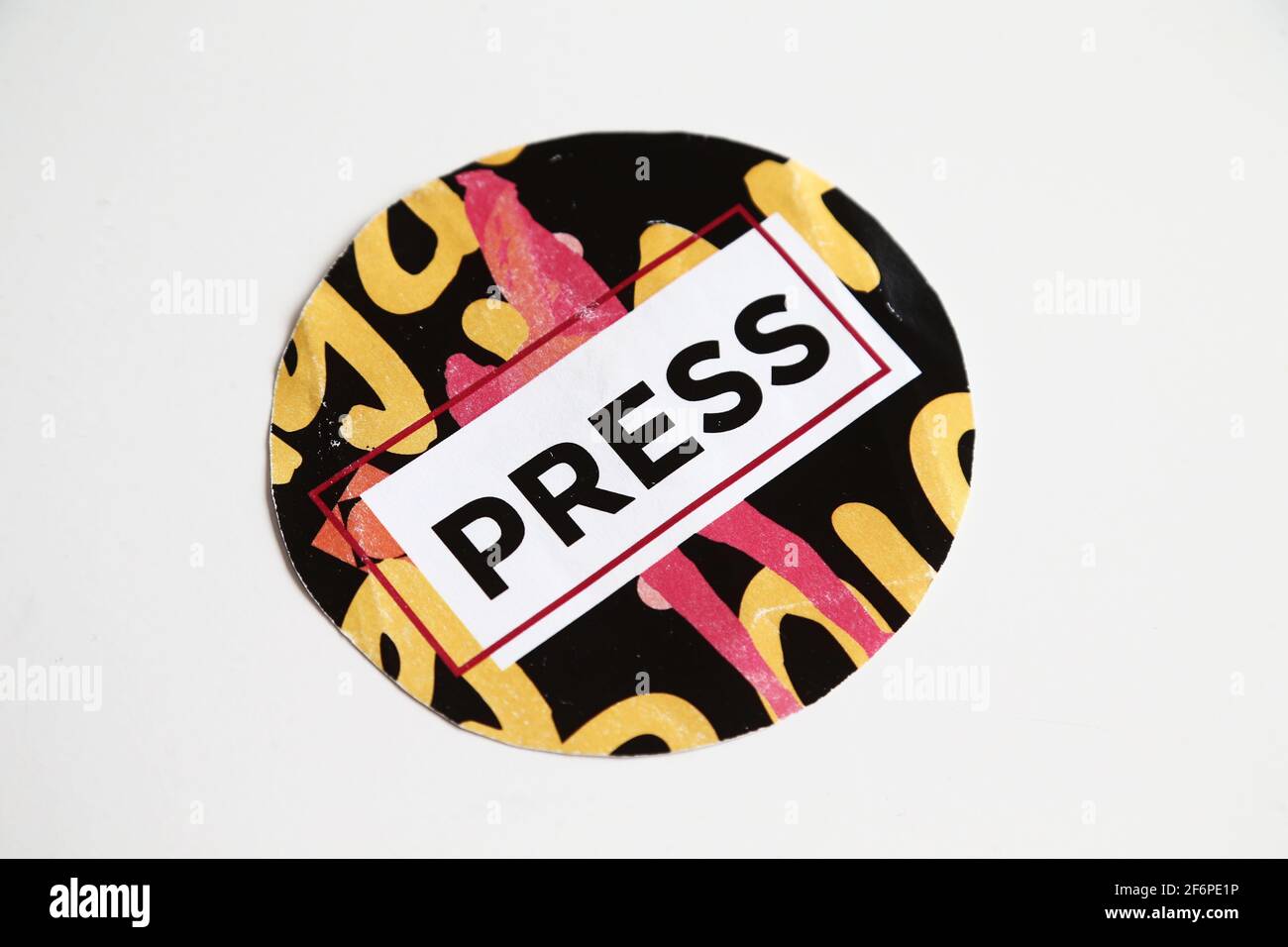 Press here sticker hi-res stock photography and images - Alamy
