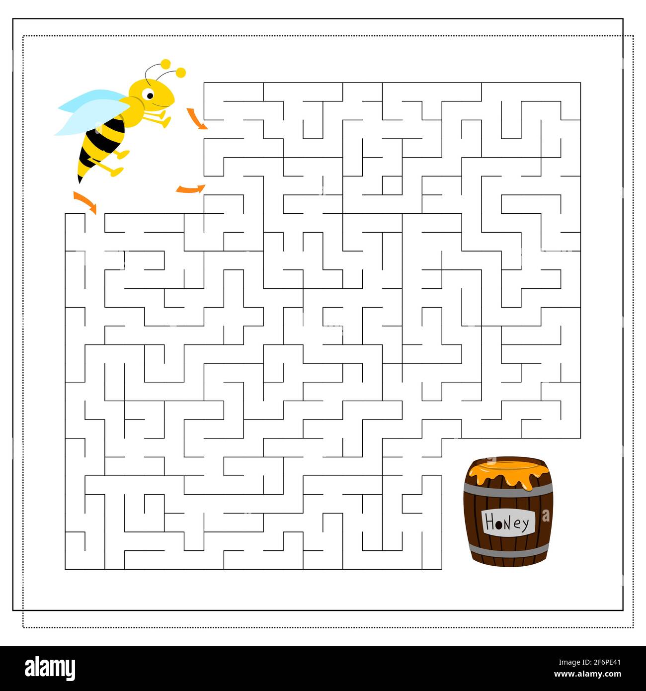 A maze game for kids. guide the bee through the maze to the honey ...