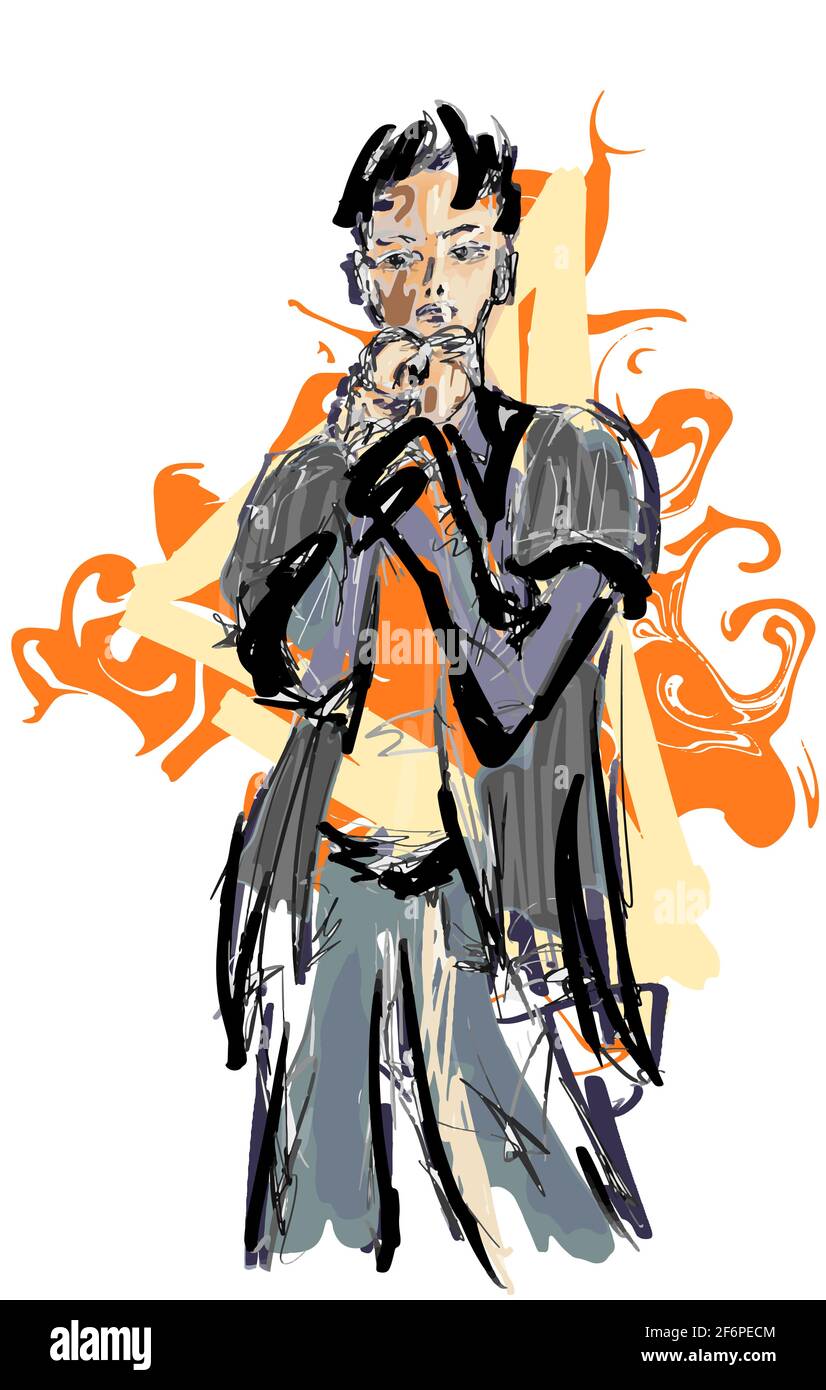 Abstract man hand drawn eps10 vector illustration Stock Vector Image ...