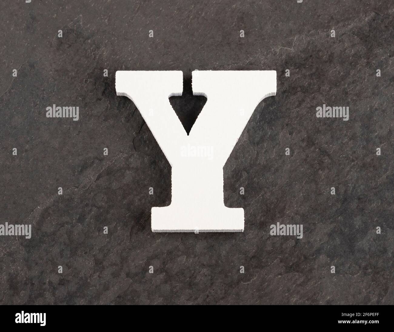 Letter Y from blank alphabet on gray background Stock Photo - Alamy