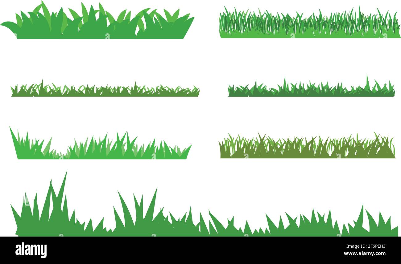 Green grass vector set. Flat design Stock Vector Image & Art - Alamy