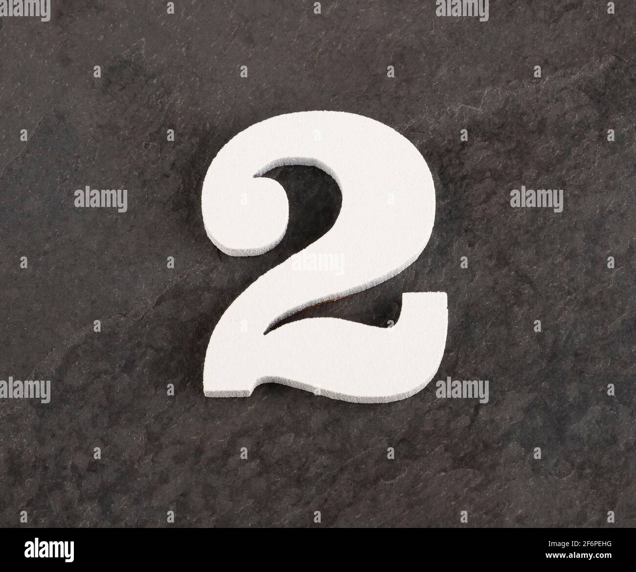 Number 2 - Blank figure on gray background Stock Photo - Alamy
