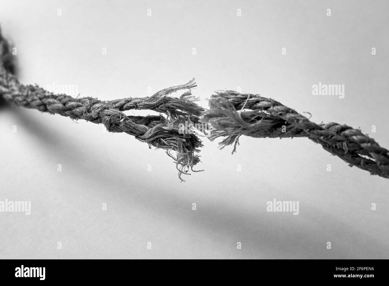 The moment the rope break, liberation concept, black and white photo ...