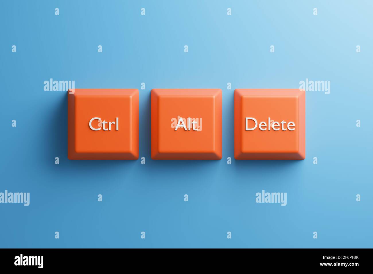 Control alt delete keys from computer keyboard, 3D illustration Stock ...