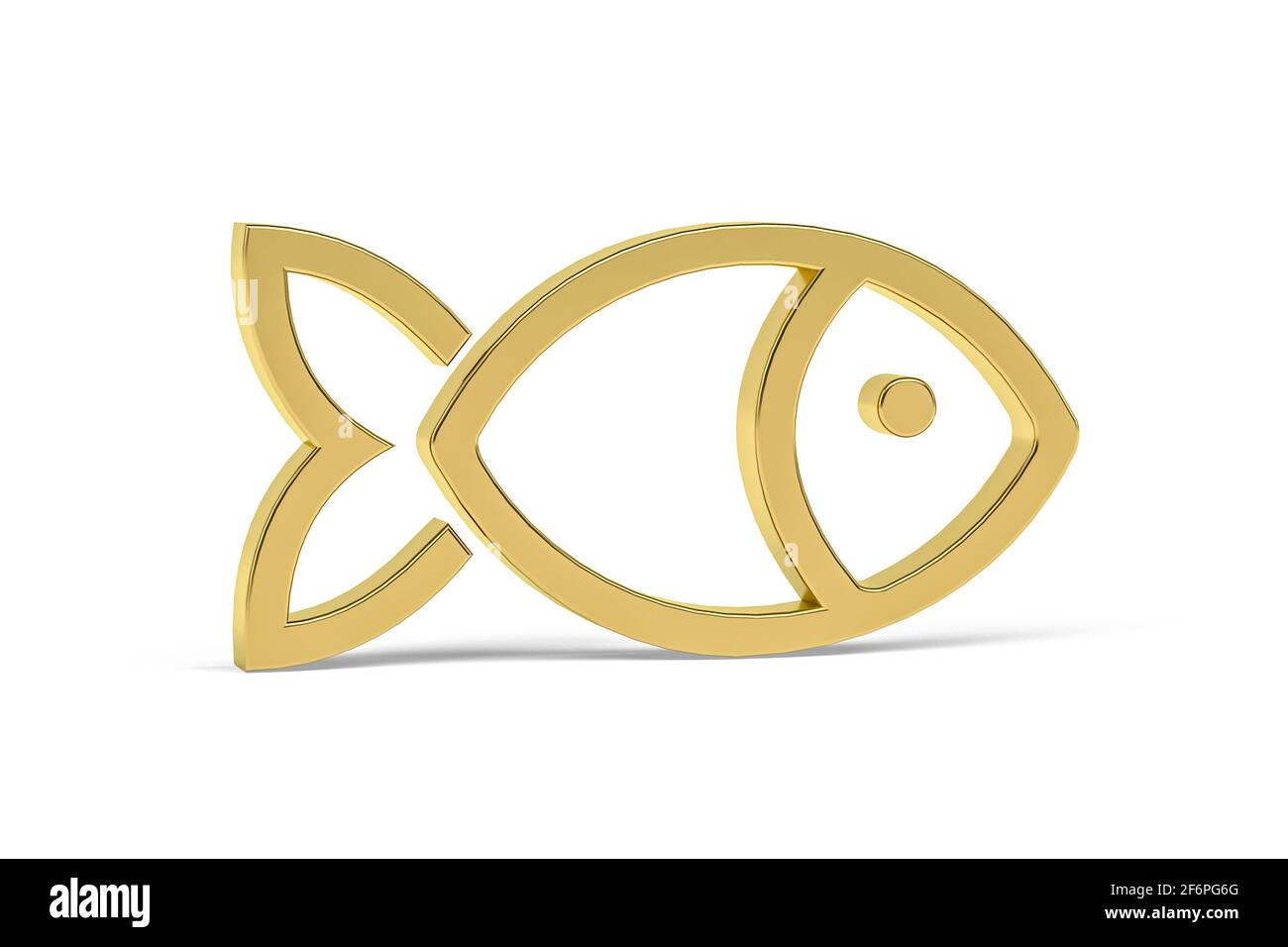 Golden easter 3d icon - fish on white background - 3d render Stock ...