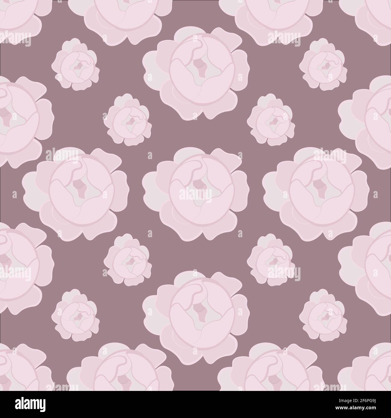 Hand drawn Pink roses seamless pattern Stock Photo - Alamy