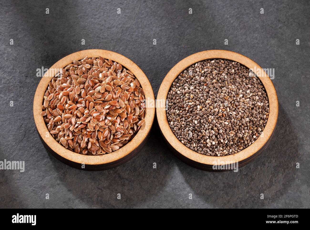Organic chia and linseed seeds Stock Photo - Alamy