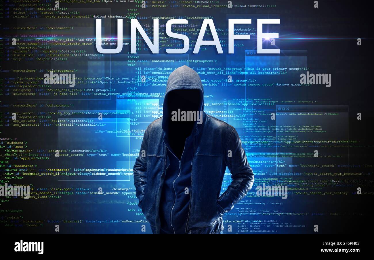 Faceless hacker on code background Stock Photo - Alamy