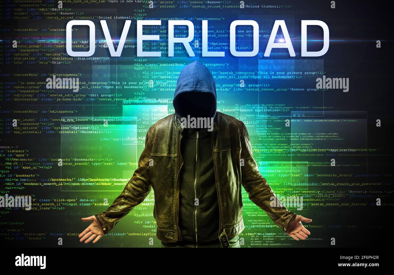 Faceless hacker on code background Stock Photo - Alamy