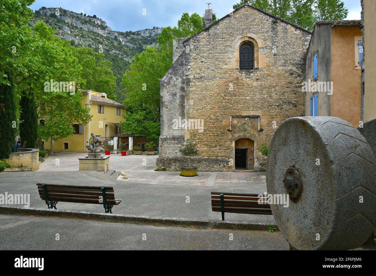 Scenic view of the Romanesque-Provençal style Notre-Dame Saint-Véran ...